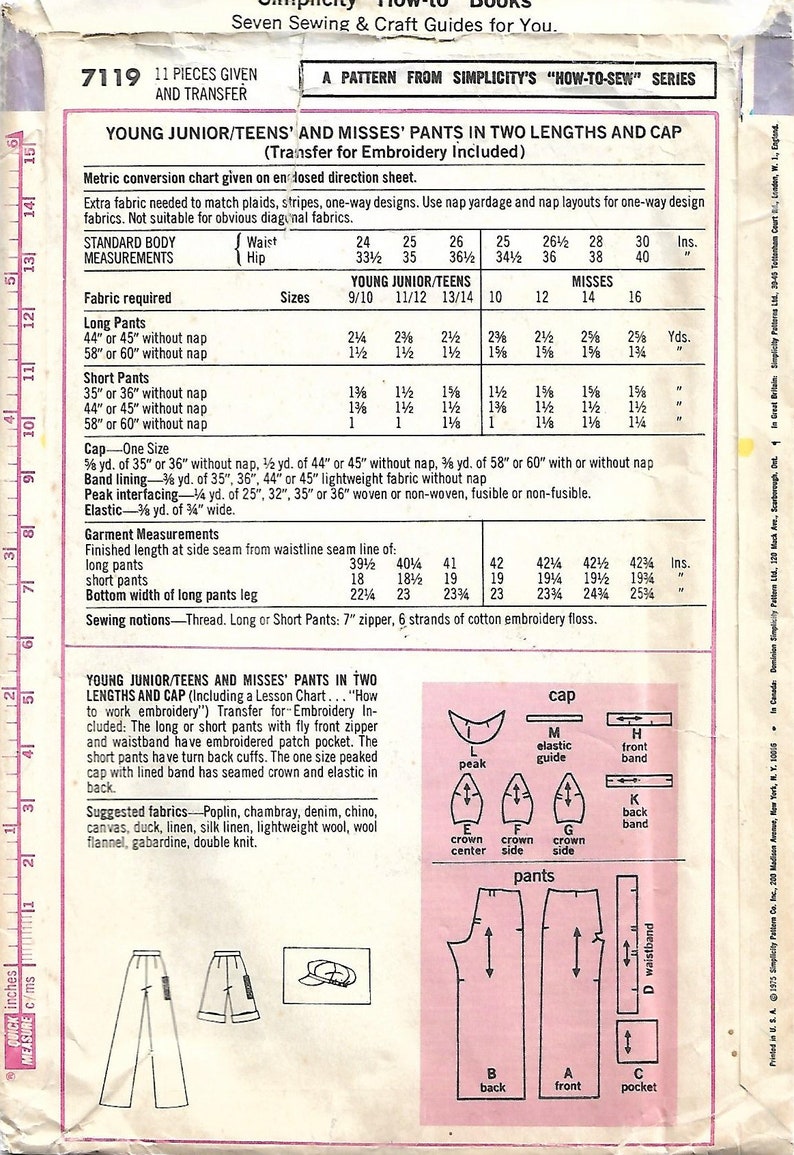 1970s Simplicity 7119 UNCUT Vintage Sewing Pattern Misses Long | Etsy