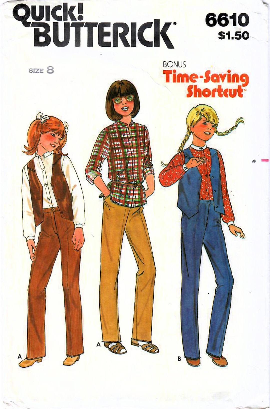1970s Butterick 6610 UNCUT Vintage Sewing Pattern Girls Casual ...