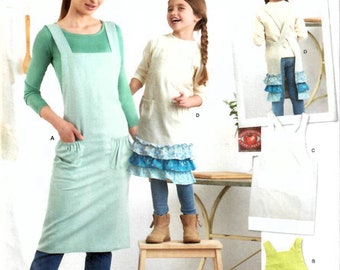 1960s Simplicity 6809 Vintage Sewing Pattern Full Apron, Art Smock ...