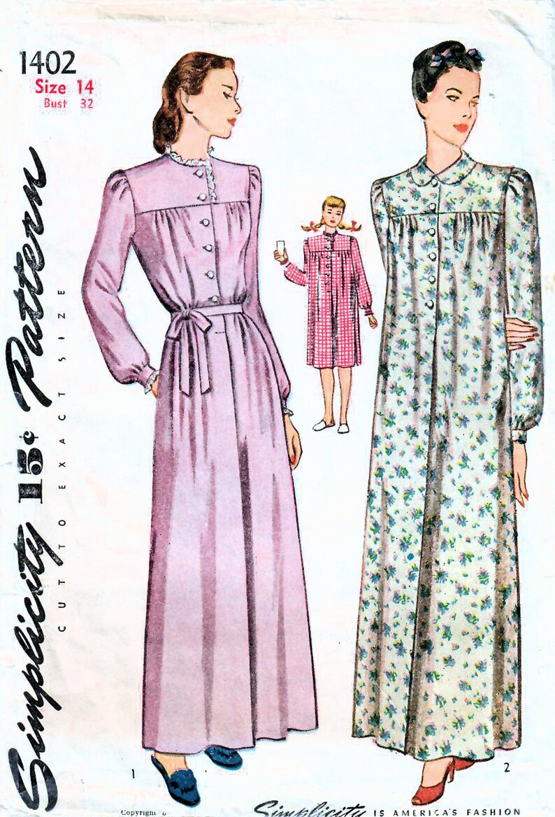 1940s Simplicity 1402 / 2210 Vintage Sewing Pattern Misses | Etsy