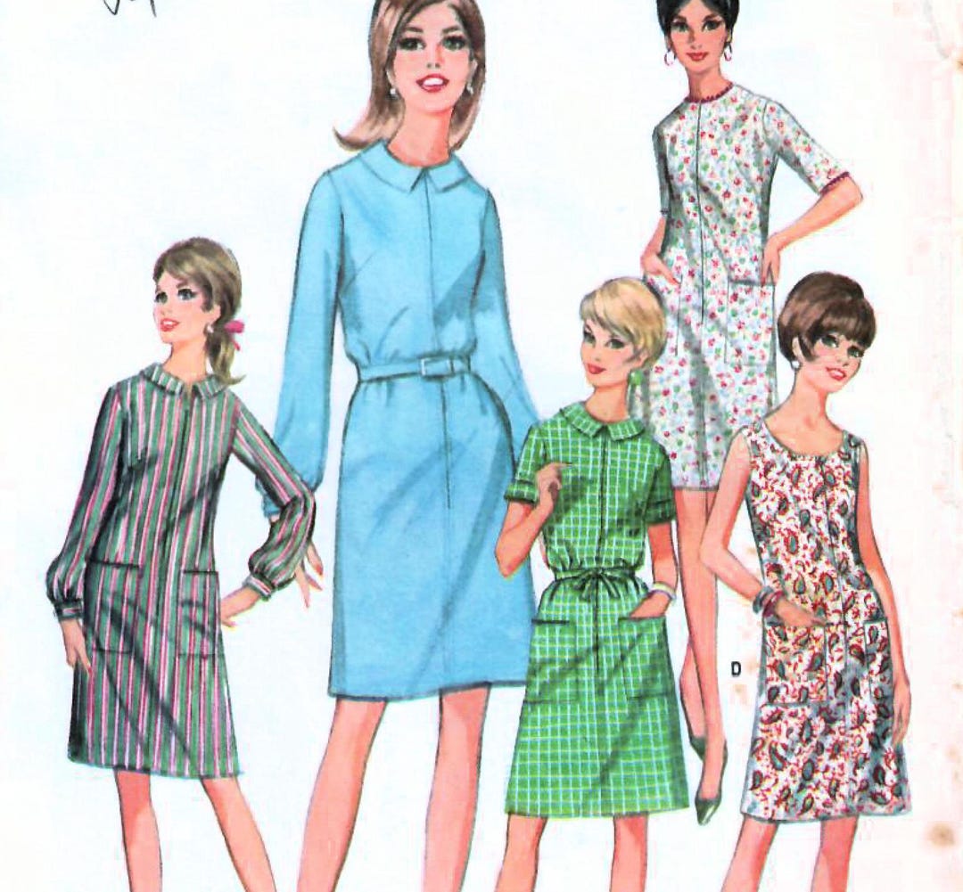 1970s Mccall's 8908 Vintage Sewing Pattern Misses Housedress, A-line ...