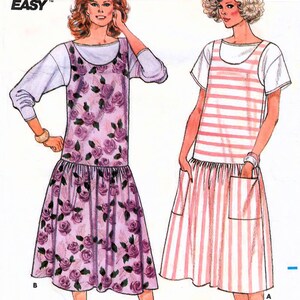 1980s Butterick 3620 Vintage Sewing Pattern Misses Midi Drop Waist ...