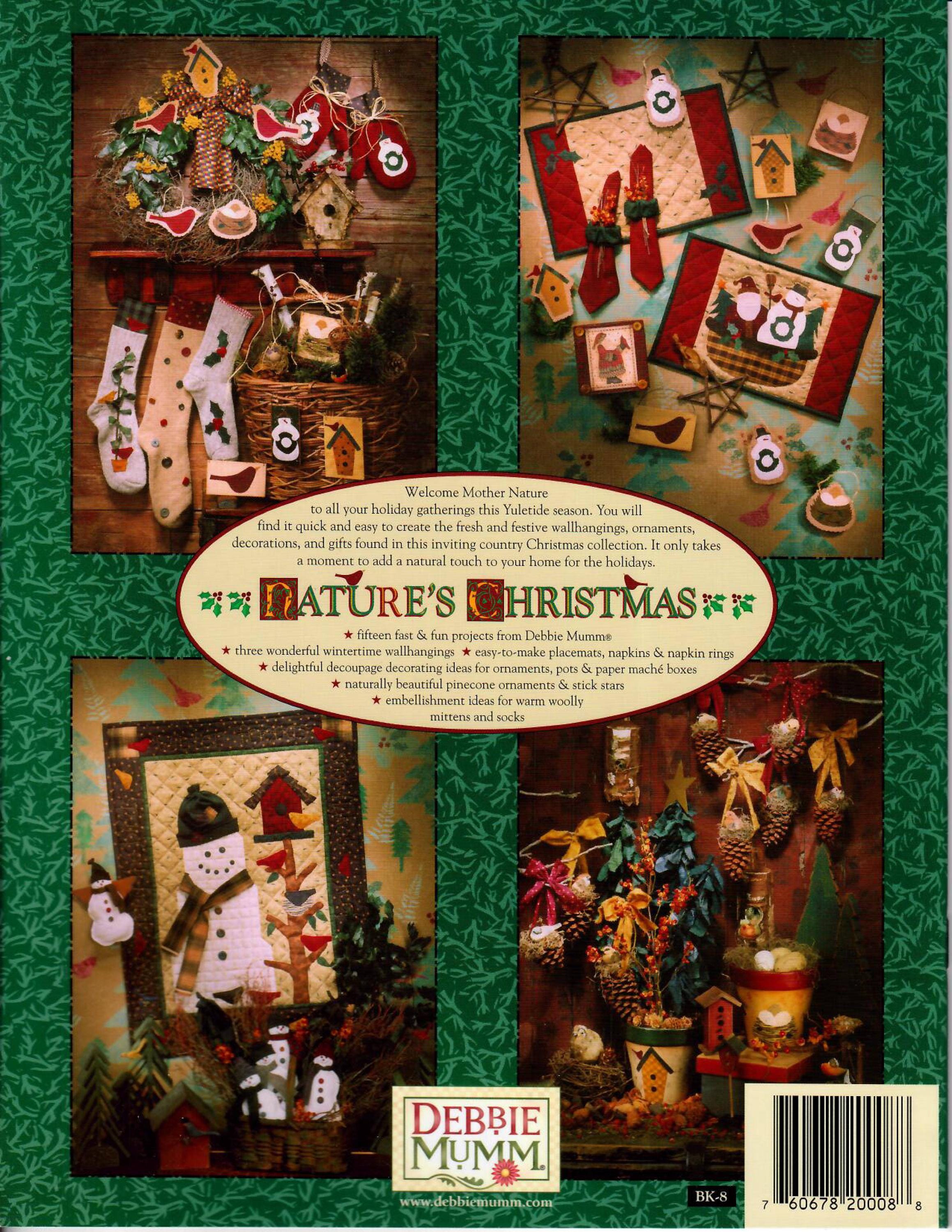 1990s Debbie Mumm Vintage Craft Pattern Nature's Christmas, Holiday ...