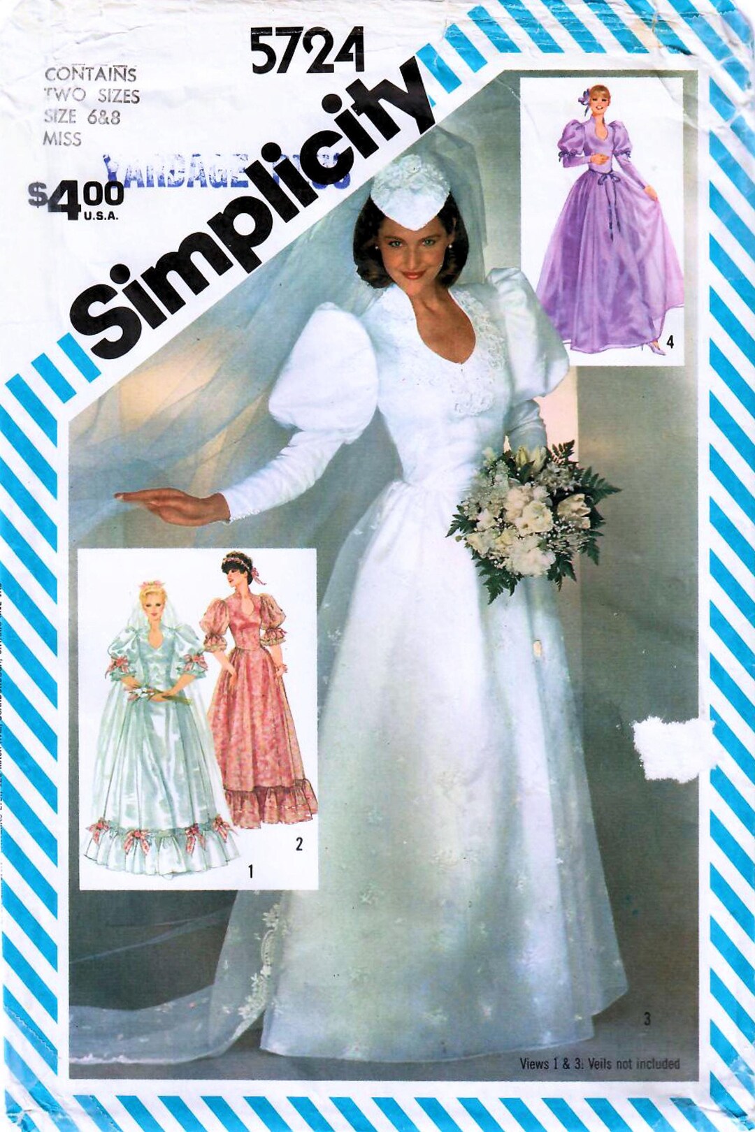 1980s Simplicity 5724 UNCUT Vintage Sewing Pattern Misses Fit & Flare ...