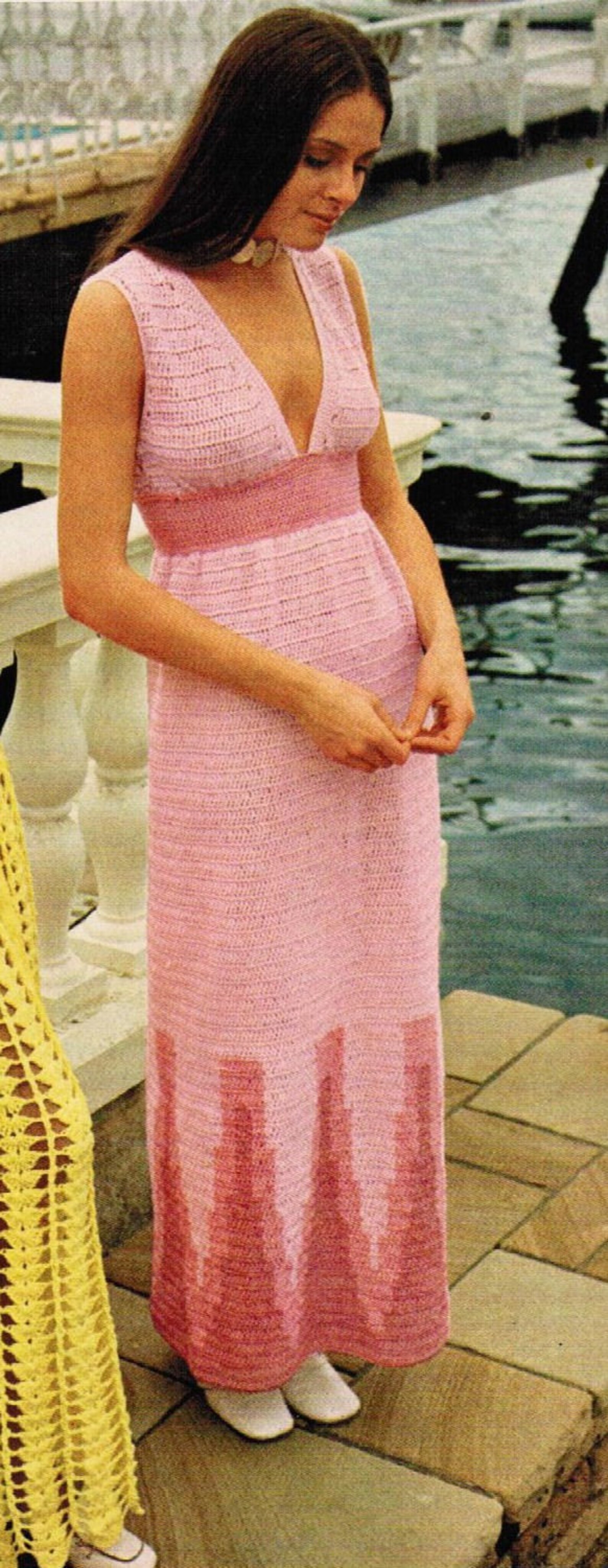 1970s Long Midriff Dress PDF Crochet Pattern | Etsy