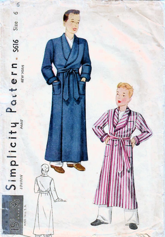 1930s Simplicity S616 Vintage Sewing Pattern Boys Long Robe | Etsy