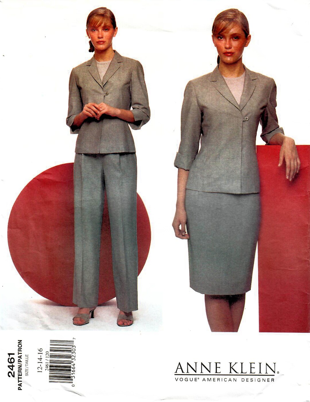 2000s Vogue 2461 Vintage Sewing Pattern Designer Anne Klein Misses ...