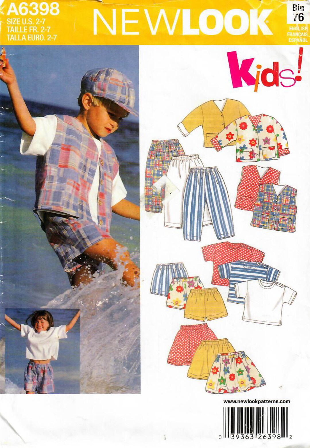 2000s New Look A6398 Sewing Pattern Boy Girl Child Playwear, Top ...