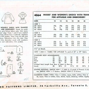 1950s Simplicity 4064 Vintage Sewing Pattern Misses Smock, Coverup ...