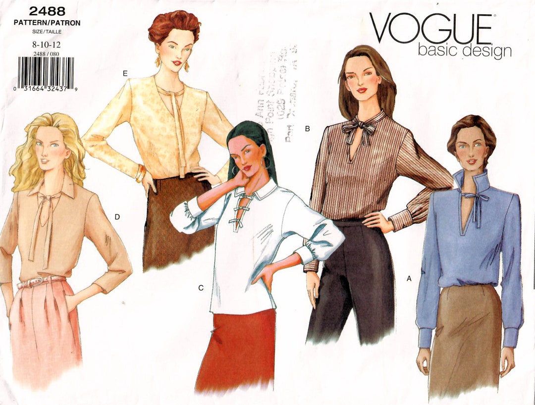 2000s Vogue 2488 Basic Design Vintage Sewing Pattern Loose-fitting ...