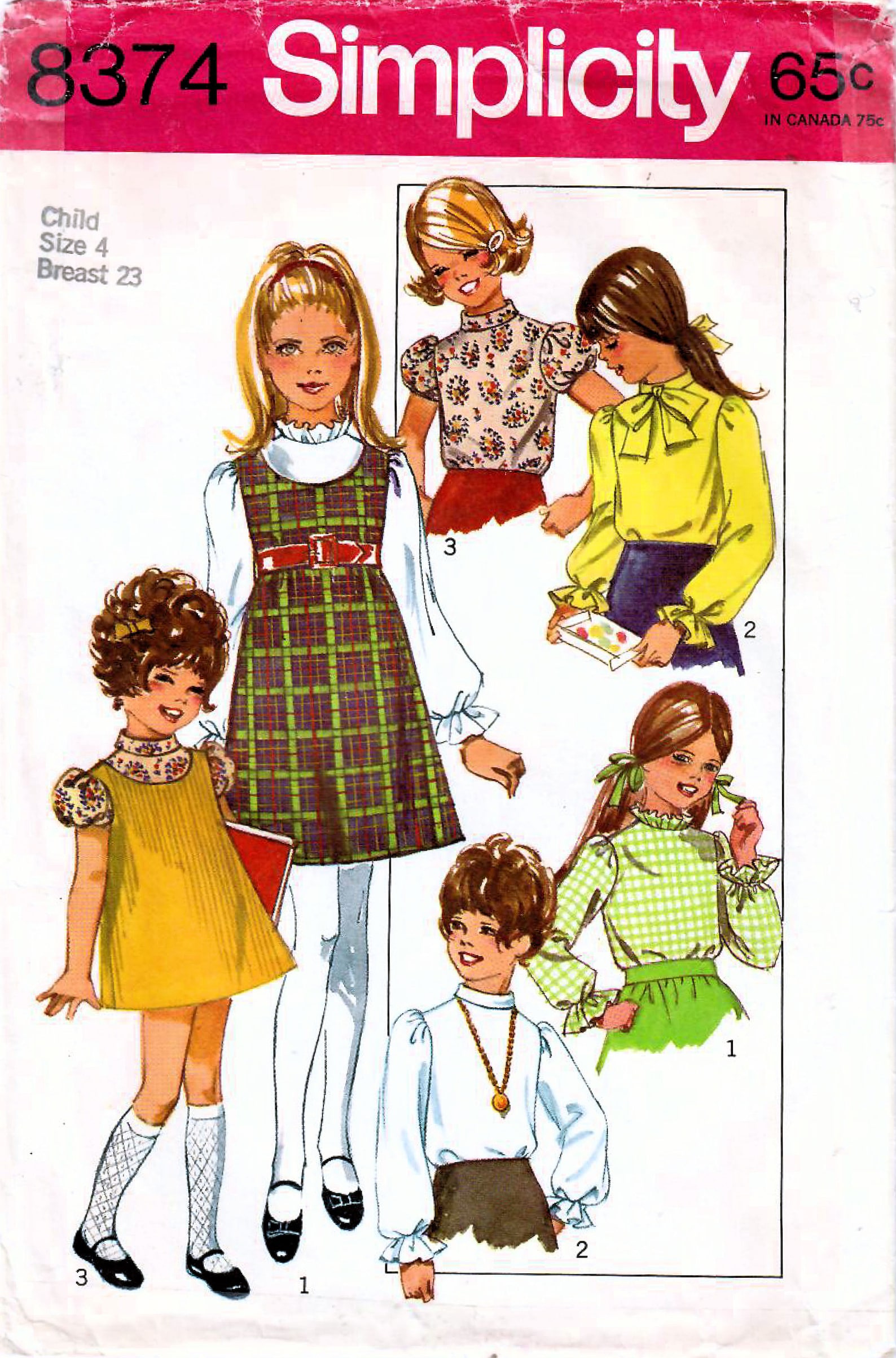 1960s Simplicity 8374 Vintage Sewing Pattern Girls A-line - Etsy