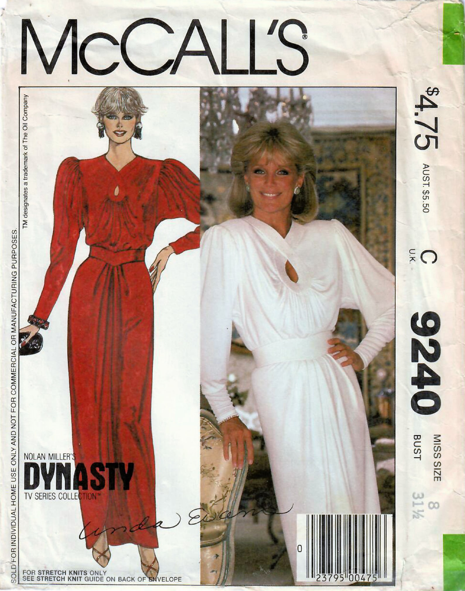 1980s Mccall's 9240 UNCUT Vintage Sewing Pattern Celebrity | Etsy