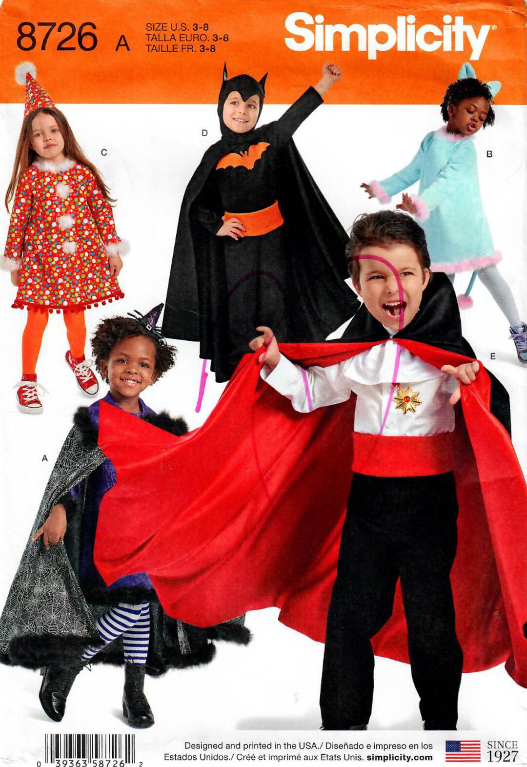 2010s Simplicity 8726 UNCUT Sewing Pattern Costumes Dracula, Witch ...