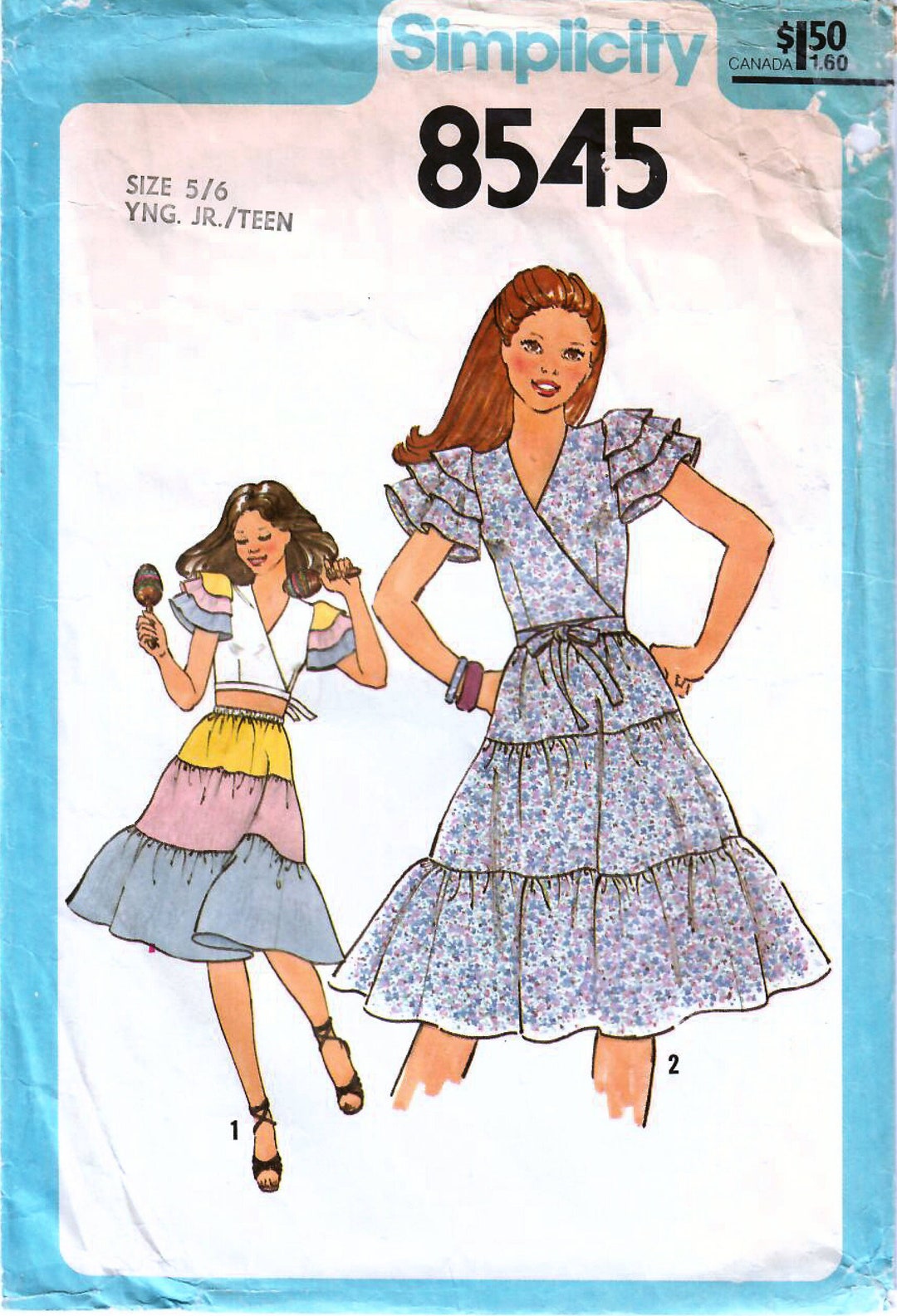 1970s Simplicity 8545 Vintage Sewing Pattern Ruffled Skirt - Etsy