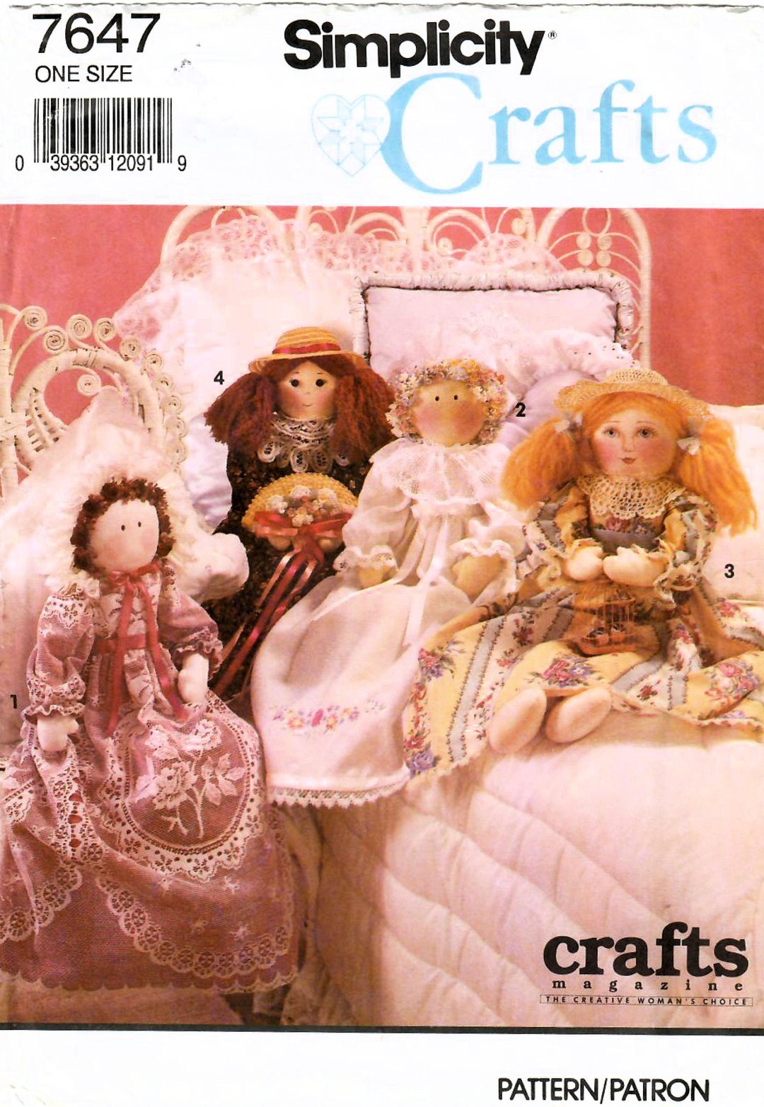 1990s Simplicity 7647 UNCUT Vintage Craft Pattern Soft Doll, 28-inch ...