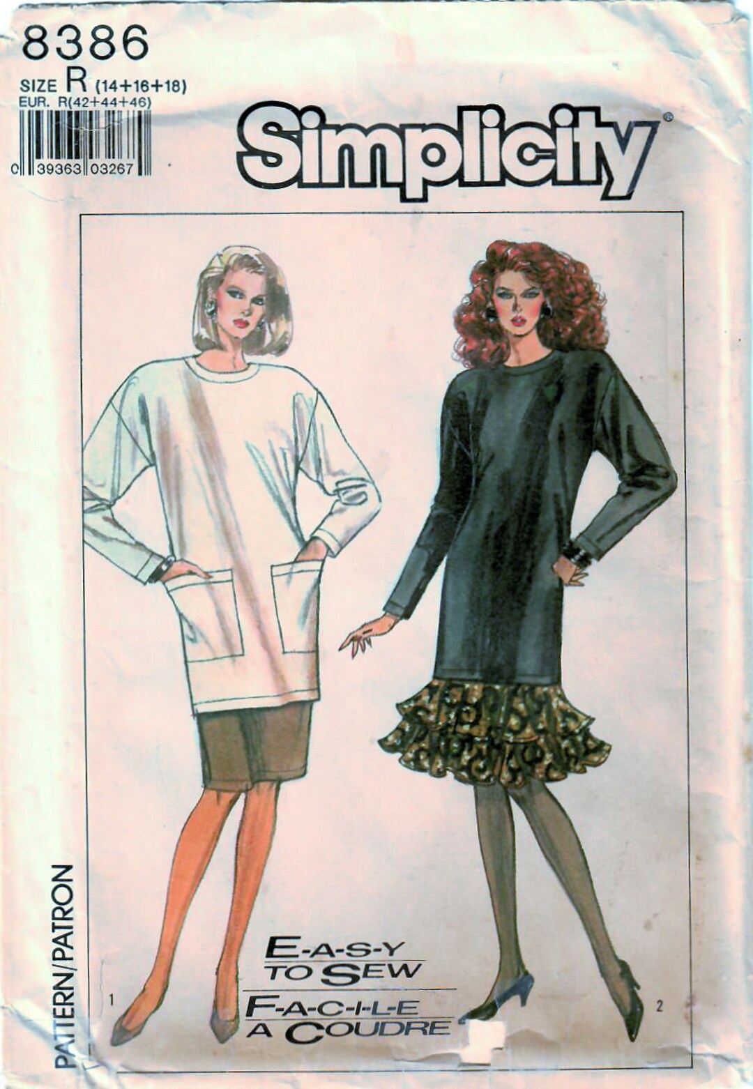 1980s Simplicity 8386 UNCUT Vintage Sewing Pattern Misses - Etsy