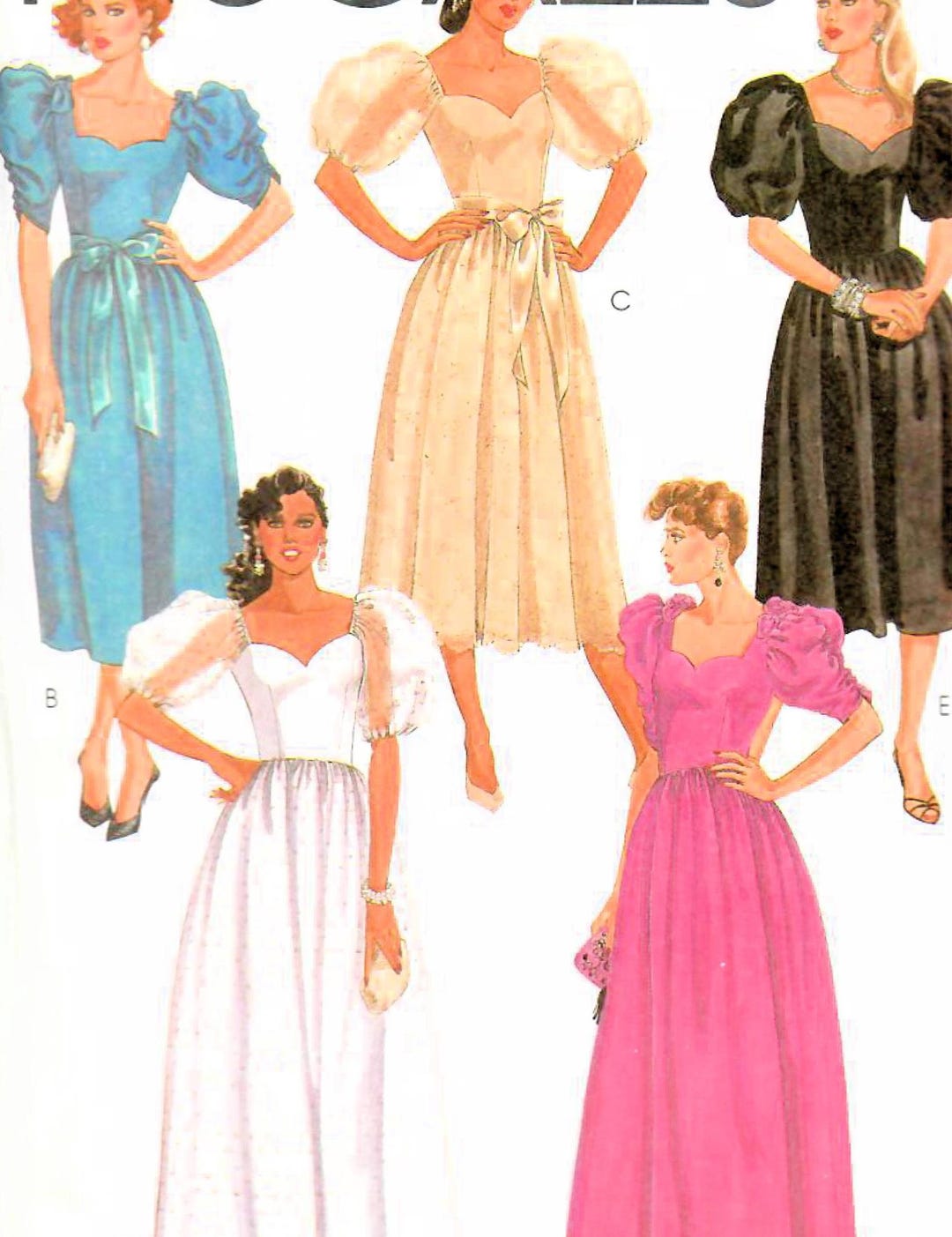 1980s Mccall's 9625 UNCUT Vintage Sewing Pattern Formal Evening Dress ...