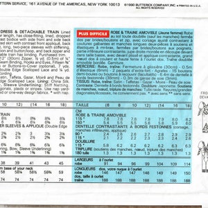 1990s Butterick 5206 UNCUT Vintage Sewing Pattern Misses Fitted Wedding ...