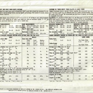 1980s Simplicity 7735 Vintage Sewing Pattern Snow White Fairy Tale ...