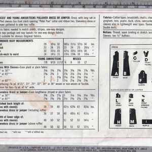 1970s Simplicity 8297 Vintage Sewing Pattern Misses Pullover Dress ...