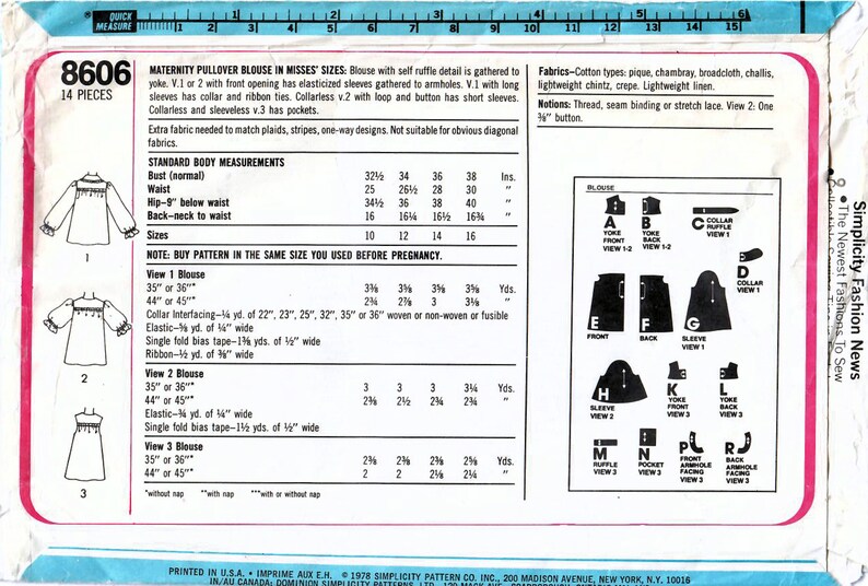 1970s Simplicity 8606 Vintage Sewing Pattern Misses Maternity - Etsy