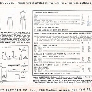 1940s Simplicity 2938 Vintage Sewing Pattern Fitted Vest, Weskit, Slim Midi Dress Teen Size 10 ...