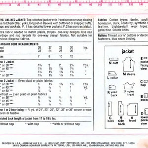 1970s Simplicity 7818 Vintage Sewing Pattern Boys Casual Jacket ...