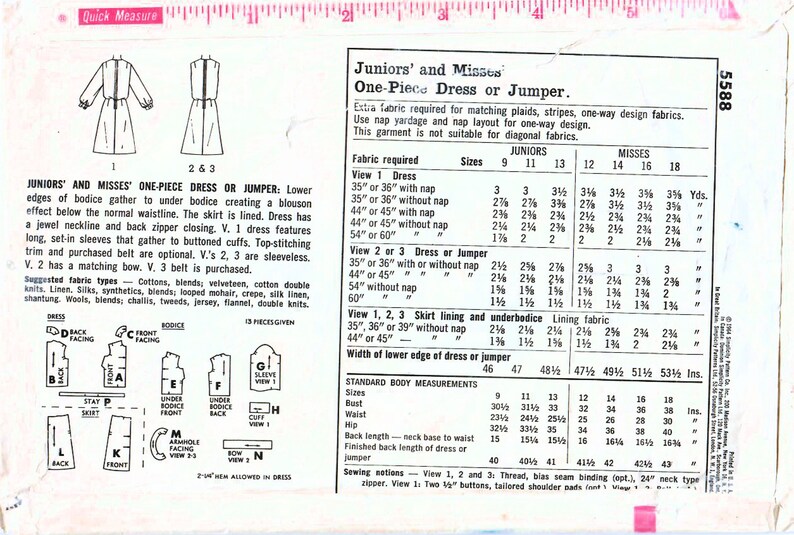 1960s Simplicity 5588 Vintage Sewing Pattern Blouson Dress | Etsy