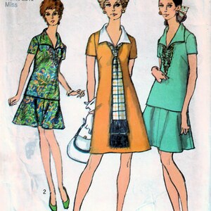 1970s Simplicity 8844 Vintage Sewing Pattern A-line Dress, Tunic Top ...