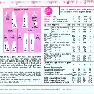 1960s Simplicity 8360 Vintage Sewing Pattern Jumper, Vest, A-line Skirt, Pants Young Junior ...