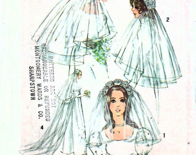 1970s Simplicity 9826 Vintage Sewing Pattern Misses' Bridal Headpieces ...
