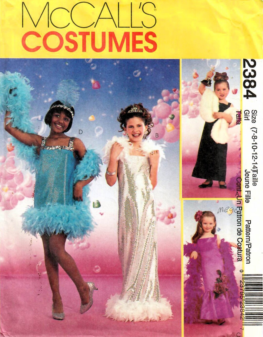 1990s Mccall's 2384 UNCUT Vintage Sewing Pattern Girls Glamour Costume ...