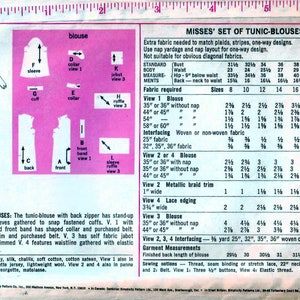 1970s Simplicity 9124 Vintage Sewing Pattern Misses Tunic Blouse ...