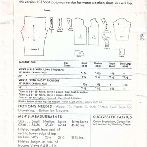 1950s Butterick 5546 Vintage Sewing Pattern Men's Long Pajamas, Short ...