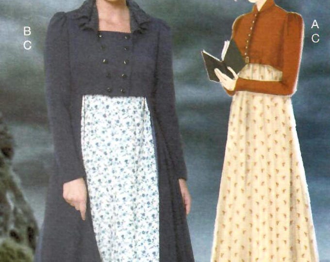 Jane Austen Regency Costume Sewing Pattern: Mccall's 7493 Misses Dress ...