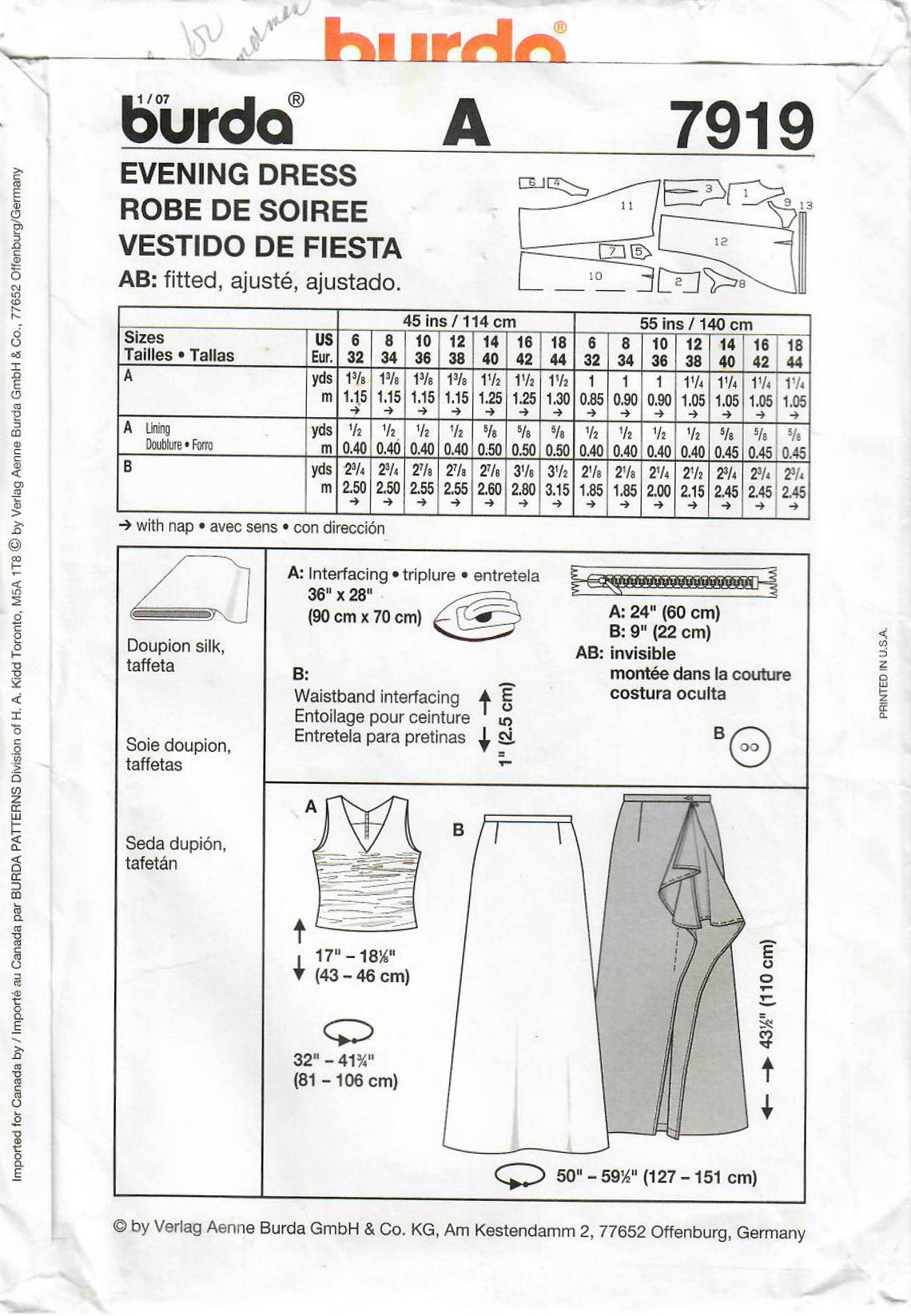 2000s Burda 7919 UNCUT Sewing Pattern Misses Two Piece Dress - Etsy