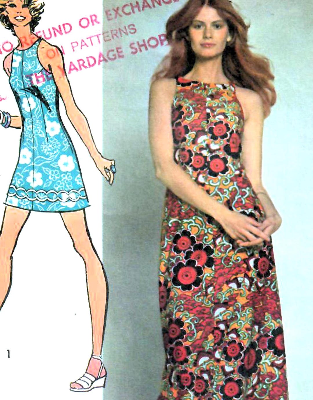 1970s Simplicity 9824 Vintage Sewing Pattern Misses' Jiffy Mini and ...