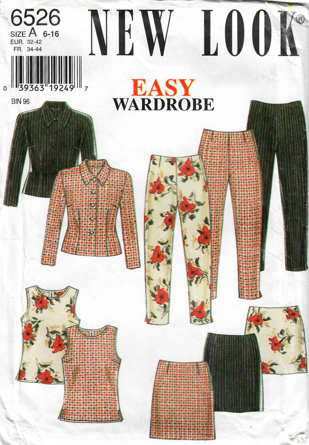 1990s New Look 6526 UNCUT Vintage Sewing Pattern Misses Fitted Jacket ...
