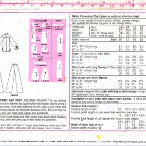 1970s Simplicity 7046 Vintage Sewing Pattern Misses Shirt Jacket Pants ...