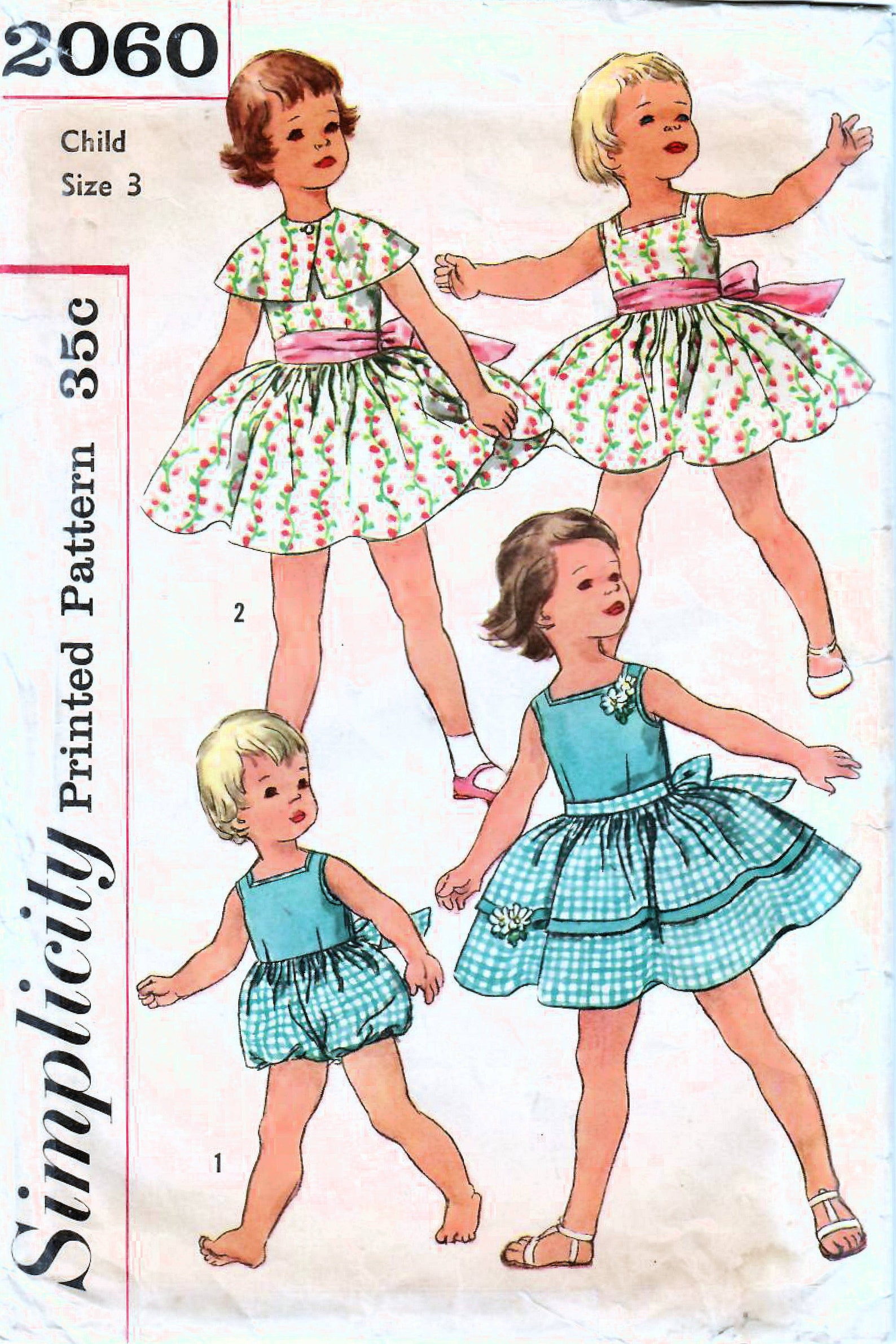 1950s Simplicity 2060 Vintage Sewing Pattern Girl's Party - Etsy
