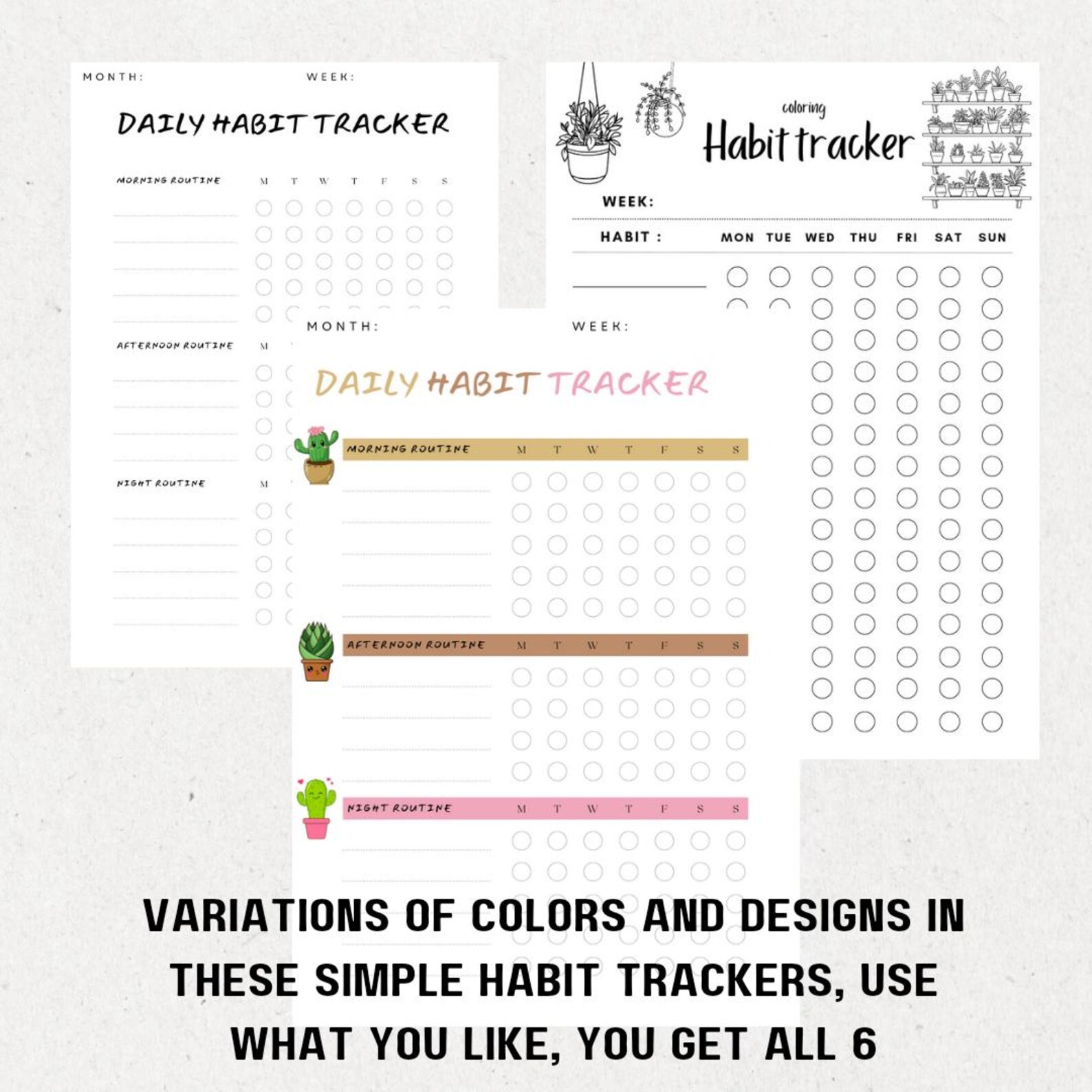 Simple Habit Tracker Digital and Printable, Simple Habit Tracker,habit ...