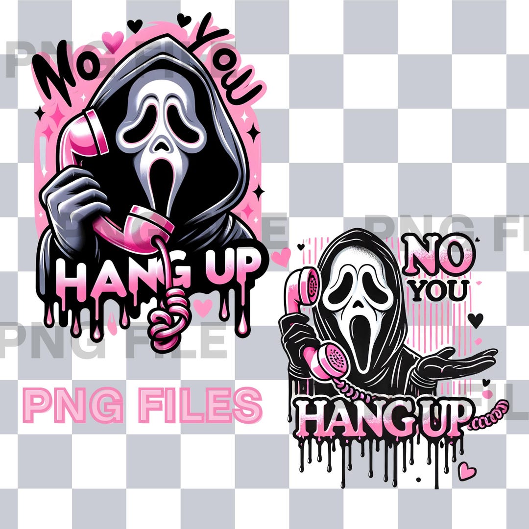 No You Hang up Screaming Ghost Face PNG, 300DPI Printable Halloween ...