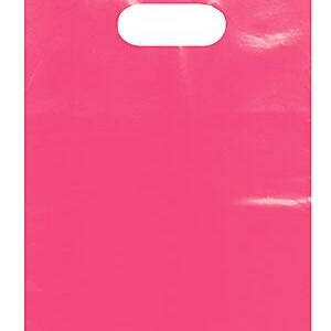 50 Pink Plastic Bags, Plastic Shopping Bag, Plastic Gift Bag, Hot Pink ...