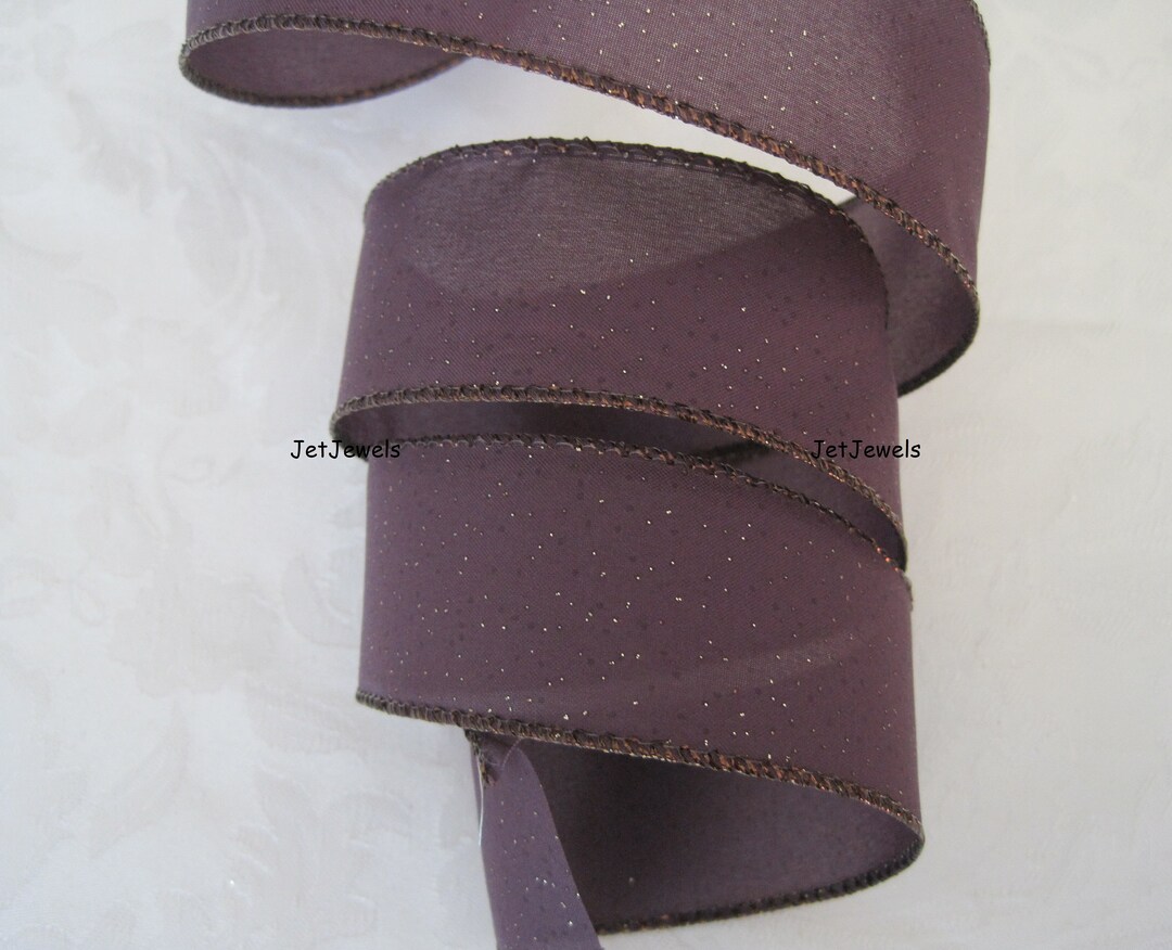 Purple Plum Ribbon, Wired Ribbon, Floral Wreath Ribbon, Garland ...