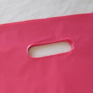 50 Pink Plastic Bags, Plastic Shopping Bag, Plastic Gift Bag, Hot Pink ...