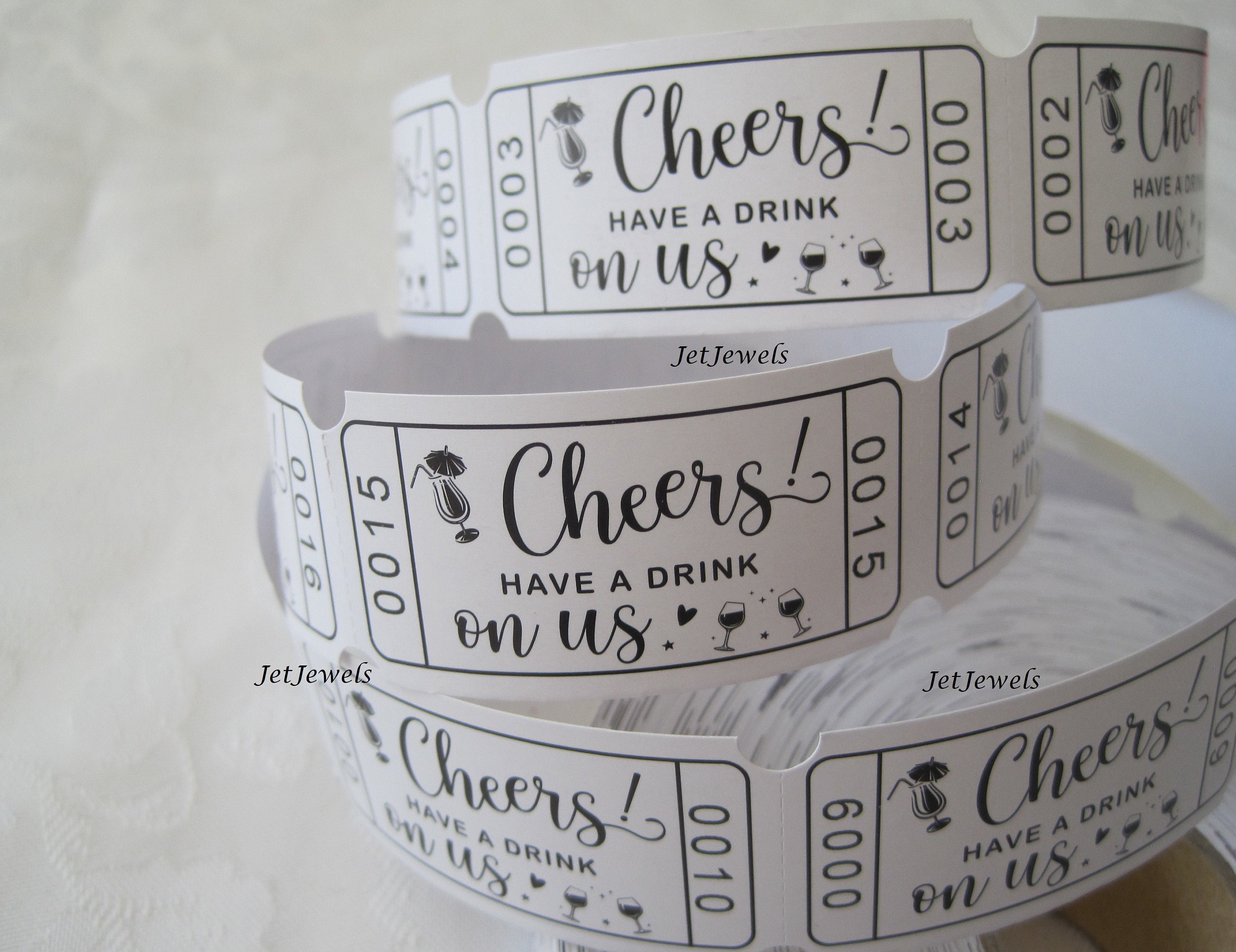 Drink Tickets, Good for One Drink, Wedding Party Reception, Host Bar ...