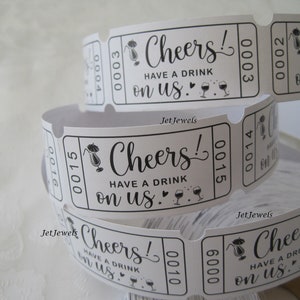 Drink Tickets, Good for One Drink, Wedding Party Reception, Host Bar ...