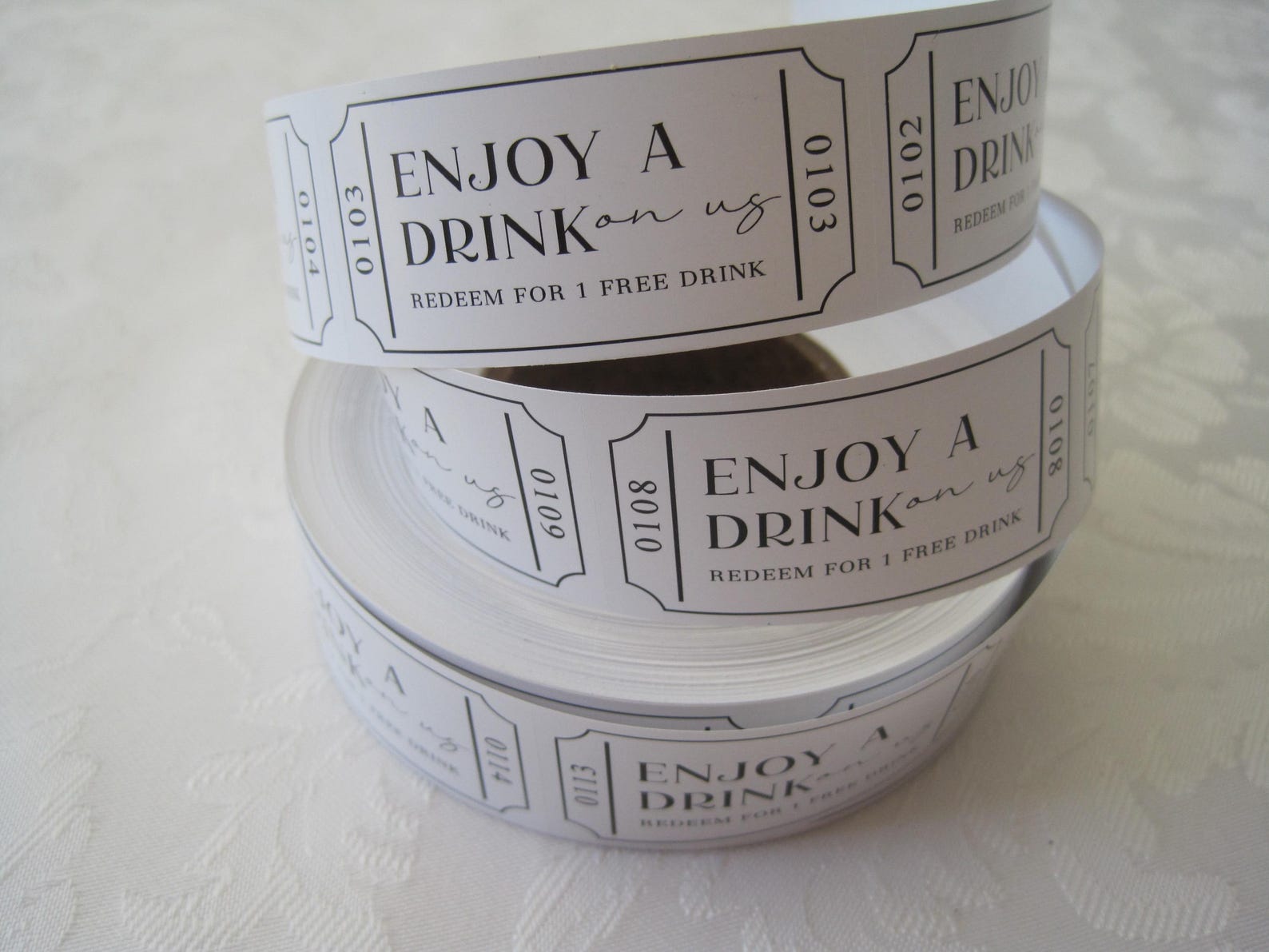 Drink Tickets, Good for One Drink, Wedding Party Reception, Host Bar ...
