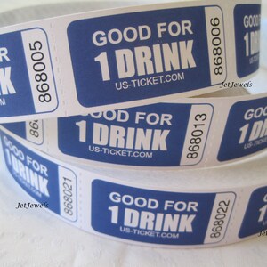 Drink Tickets, Good for One Drink, Wedding Reception, Free Drink Ticket ...