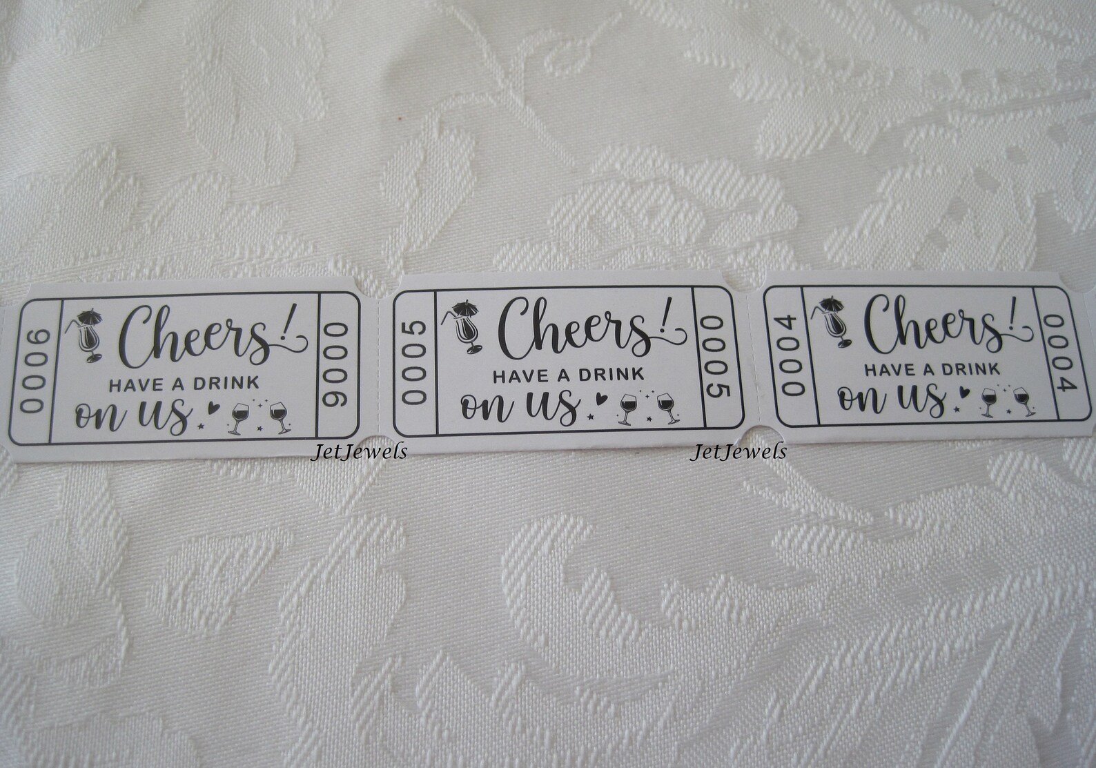Drink Tickets, Good for One Drink, Wedding Party Reception, Host Bar ...